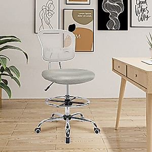 HYLONE Ergonomic Office Chairs, Office Drafting Chair, Rolling Stool Chair Armless Standing Desk Chair with Footrest Bar Stools for Home,Office & Bar