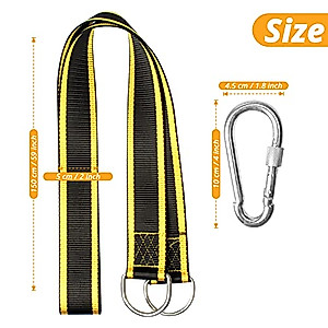 defutay Tree Swing Hanging Straps Kit - 2PC 5FT Extra Long Straps with Safer Lock Snap Carabiners - Easy Fast Installation - Perfect for Hammock,Tree Swing (5 FT)