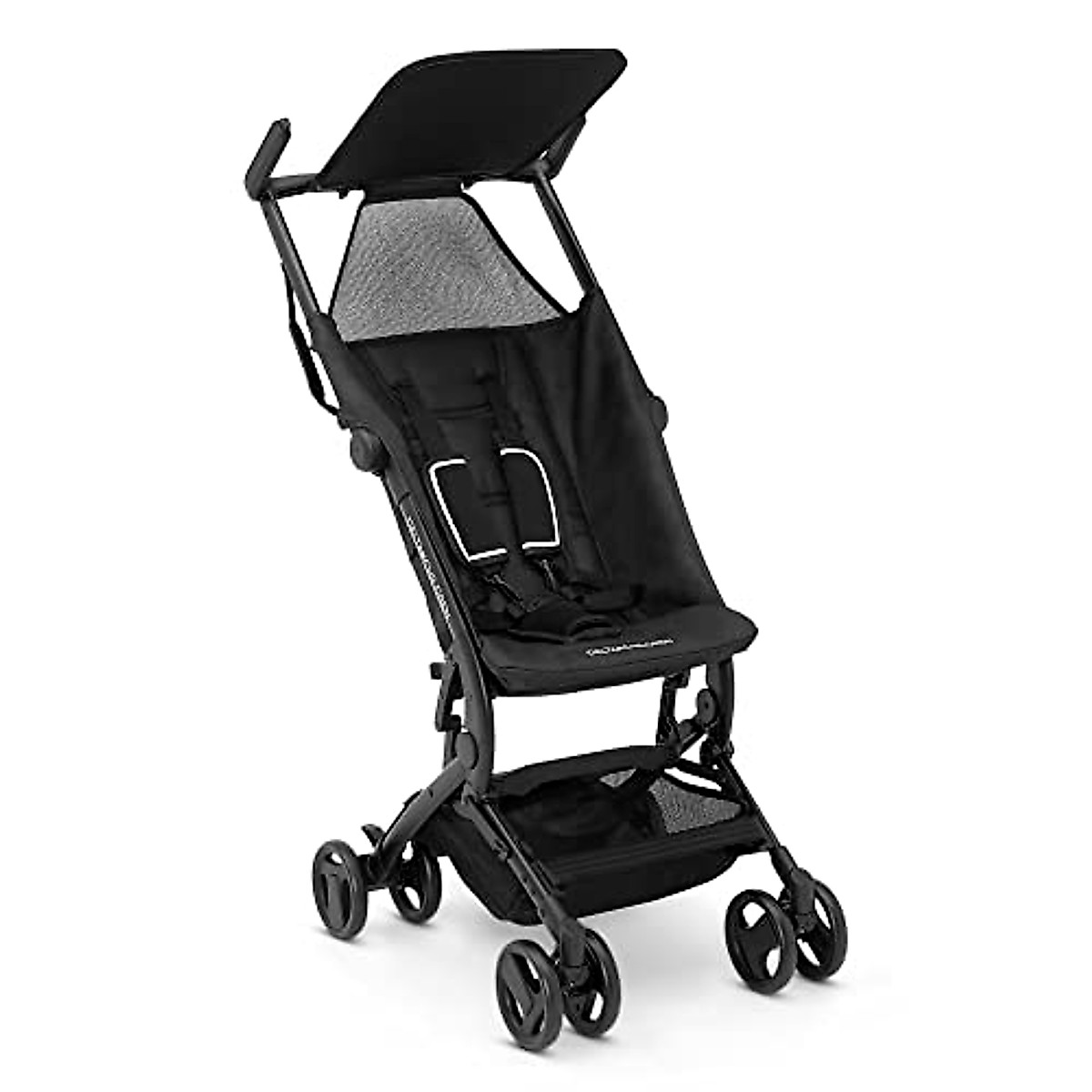 The Clutch Stroller by Delta Children - Lightweight Compact Folding Stroller - Fits Airplane Overhead Storage - Black