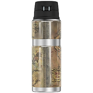 The Lord of The Rings Map of Middle Earth THERMOS STAINLESS KING Stainless Steel Drink Bottle, Vacuum insulated & Double Wall, 24oz