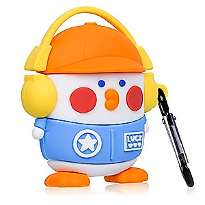 Oqplog for Airpod 2/1 for AirPods Case 3D Cute Fun Cartoon Fashion Funny Character Air Pods 2&1 Cover Design for Girls Women Teen Boys Kids Unique Kawaii Trendy Animal Soft Silicone Cases – Hat Duck