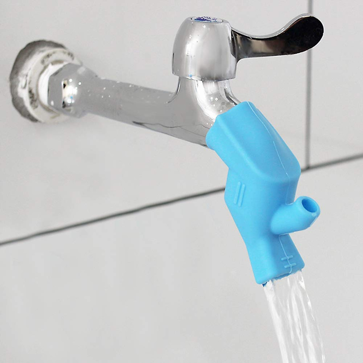 Alvinlite Faucet Extender, Silicone Sink Spout Extender Children Water Spout Cover Hand Washing Handle Extender Hand Wash Helper for Bathroom Kitchen(Blue)
