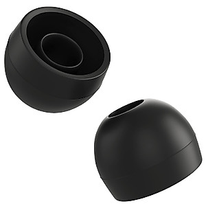 Replacement Earbud Tips [3 Pairs] Rubber Gel Ear Tips for in-Ear Headphones, Earbuds, Black