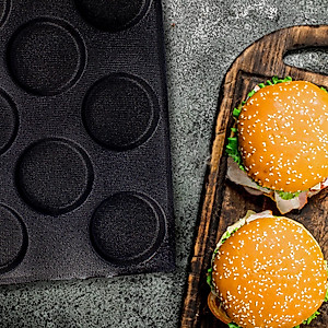 KBTBAK Black Perforated Silicone Hamburger Bun Pan, Non-Stick Baking Pan for Making Buns