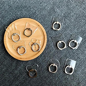 4 PCS Cell Phone Ring Holder Clear - Universal Transparent Cellphone Ring Holder Finger Kickstand 360 Rotation for All Smartphones