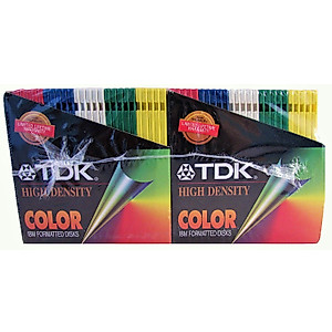 TDK High Density Color IBM Formatted Disks, 50 Disk
