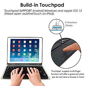 eoso iPad Keyboard Case for iPad Mini 4/iPad Mini 5 iPad Cover with Keyboard Built-in Touchpad & Pencil Holder (Black)
