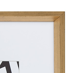 Kate and Laurel Calter 6 Framed Modern Black and White Geometric Abstract Art Prints, Gold