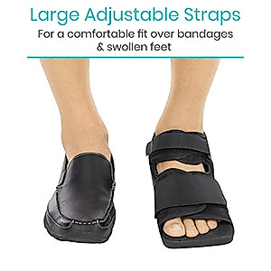 Vive Post Op Shoe - Lightweight Medical Walking Boot with Adjustable Strap - Orthopedic Recovery Cast Shoe for Post Surgery, Fractured Foot, Injured Toes, Stress Fracture, Sprains - Left or Right Foot