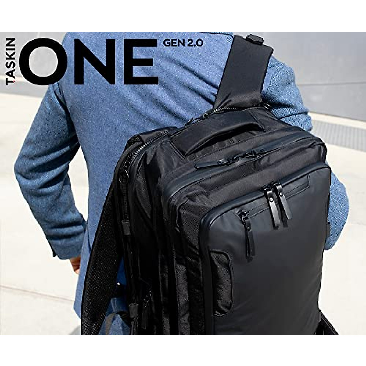 Taskin ONE | Carry-on/Day-use Large Travel Laptop Backpack for Men | Double Expandable Convertible 20L/30L/40L