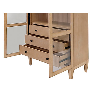 Martin Furniture Modern Wood Arched Display Cabinet/Bookcase, Office Shelving, Storage Cabinet, Fully Assembled, Light Brown