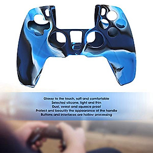 Gamepad Protective Cover Comfortable Anti Extrusion Dust Proof Sweat Proof Game Controller Skin ,for Gamepad(Camouflage blue)