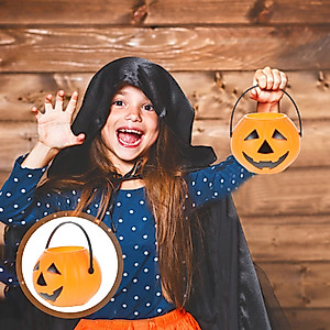 NUOBESTY Mini Pumpkin Buckets 20Pcs, Pumpkin Bucket Halloween Orange Pumpkin Pail Decoration Sweet Holder Pumpkin Basket Halloween Decoration - 2.36 x 2.75 inches