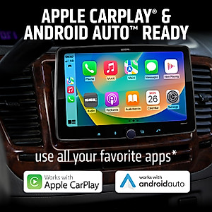 Sound Storm Laboratories SDML10ACP Car Stereo - Apple CarPlay, Android Auto, Single Din, 10.1 Inch Touchscreen, Bluetooth Audio, No CD DVD Player, AM/FM Radio Receiver, High Resolution FLAC