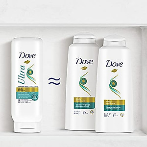 Dove Ultra Daily Moisture Concentrate Conditioner for Dry Hair Moisturizes and Smooths in 30 Seconds, With Fast-Detangle Technology and 2X More Washes 20 oz