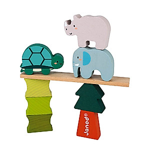 Janod World Wildlife Federation – 28 Piece Wooden Animal Stacking Game - Ages 2+ - J08613