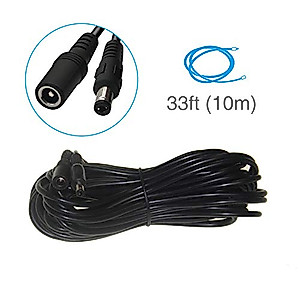 LONNKY 12V DC Extension Cord 33FT/10M,5.5mm x 2.1mm,Male to Female Power Cable,Black DC Extension Cable,Used for CCTV Security Cameras,LED Strip