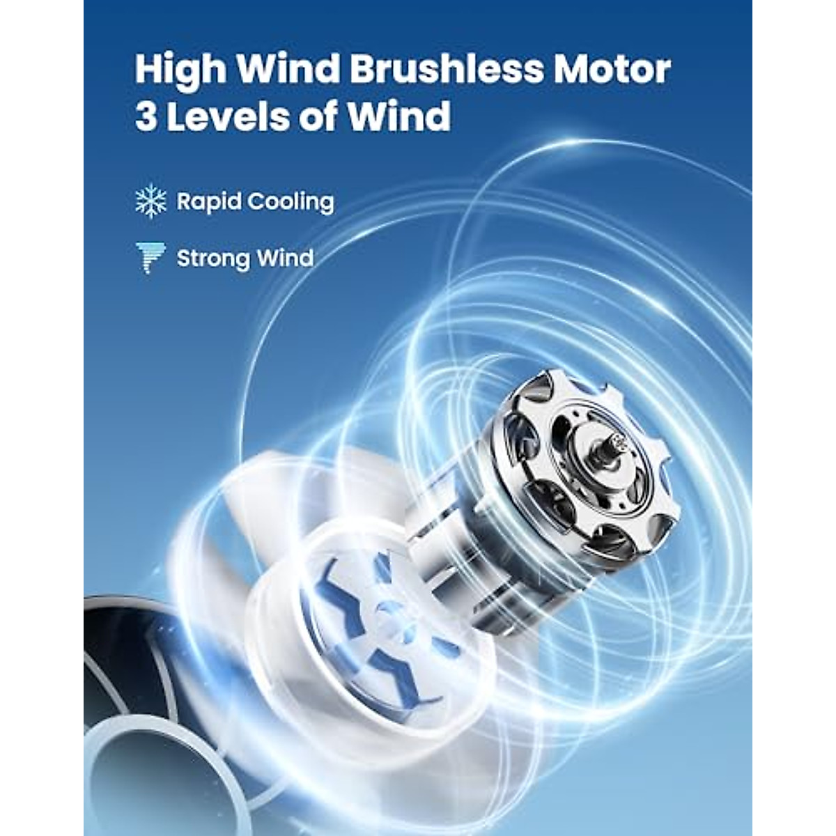 Gaiatop Portable Mini Fan, Handheld Personal Fan with LED Display, 3 Speeds, 2000mAh USB Rechargeable Battery Fan, LED Lighting, Small Desk Fan for Women Men Girls Kids Indoor Outdoor Travel Black