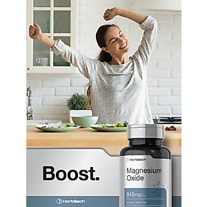 Horbäach Magnesium Oxide | 845 mg | 200 Coated Caplets | Vegetarian, Non-GMO, and Gluten Free Supplement