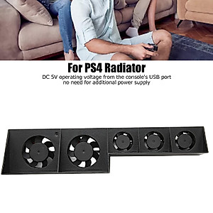 for PS4 Cooling Fan, USB External Cooler 5 Fan Temperature Control for Gaming Console, with 2 Working Modes and 3 Different Cooling Modes