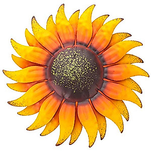 EASICUTI 6 Inch Sunflower Metal Flowers Wall Decor Metal Wall Art Decorations Hanging for Indoor Outdoor Home Bathroom Kitchen Dining Room Bedroom Porch Hallway or Wall Sculptures