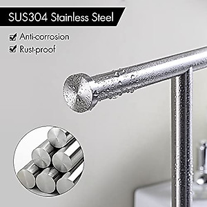KES Towel Rack with Natural Marble Base T-Shape Hand Towel Holder Stand SUS304 Stainless Steel for Bathroom Vanity Countertop Brushed Finish, BTH205S20-2