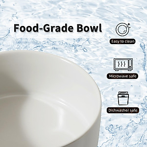 CuteNest Elevated Dog Bowl Iron Frame 6-inch Ceramic Dog or Cat Food and Water Bowls Dual Feeder for Adult Cat or Medium Dog, Non-Slip Base (Double Bowl with Stand - White, 6“)