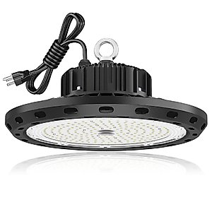UFO LED High Bay Light 200W 30000lm 0-10V Dimmable UL Certified Driver 5000K IP65 Waterproof UL Approved 6' Cable with US Plug Alternative to 800W MH/HPS widely Used for Warehouse Workshop Factory
