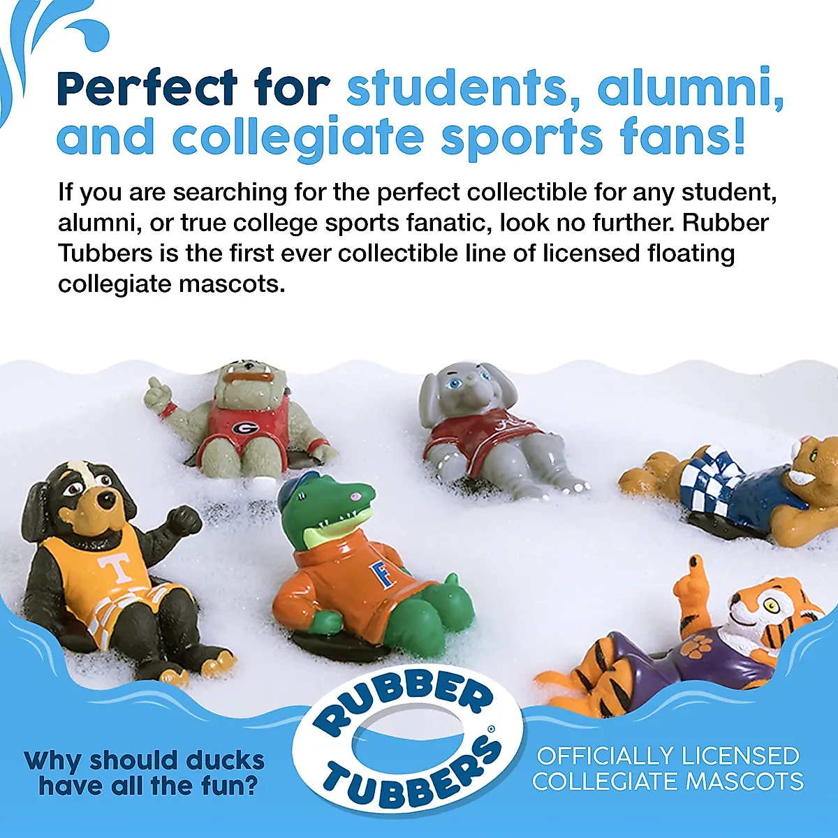 Rubber Tubbers Kentucky Wildcats (The Wildcat) Collegiate Bathtub Toys - Officially Licensed NCAA Team Mascots, Authentic Sports Memorabilia, Novelty Rubber Ducks (University of Kentucky)