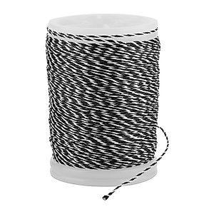 Empty Bow String On Spool,Bowstring Serving,Archery Serving Thread 120m Durable Nylon String Serving Thread for Bowstring Archery Supplies(Black+White)