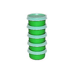 Tupperware Set of 5 Smidgets 1 Ounce Mini Containers Green