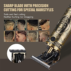 RESUXI Hair Clippers for Men Hair Trimmer for Barbers,Professional Cordless T Blade Trimmer, Beard Edger Liners for Men,Barber Shavers for Hair Cutting,Gold Knight Close-Cutting Hair Machine