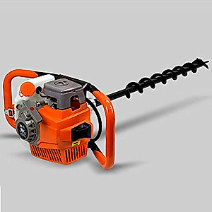 TFCFL 71CC Heavy Duty Gas Powered Post Hole Digger with 3pcs Earth Auger Drill Bits (4"/6"/8" Bits) and 12'' Extention Bar（Products Will be Delivered in Two Packages) (71CC)