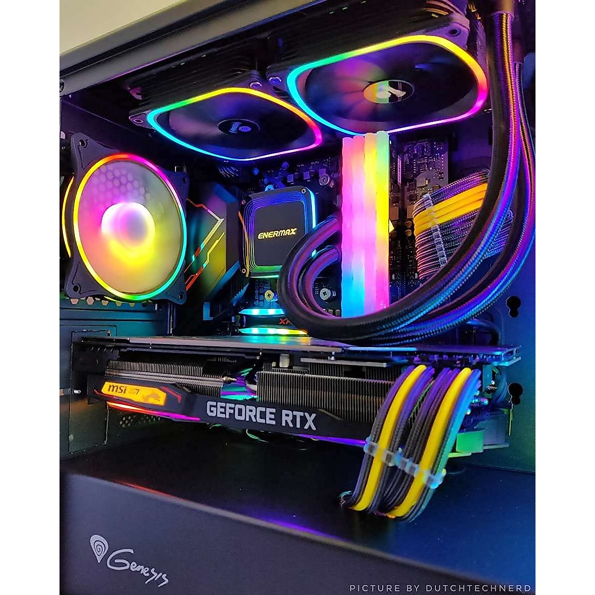 V-Color Prism Pro DDR4 16GB(8GBx2)-3200MHz (PC4-25600) CL16 RGB Gaming Desktop Ram Memory UDIMM Hynix IC - Jet Black (TL8G32816C-E6PRKWK)