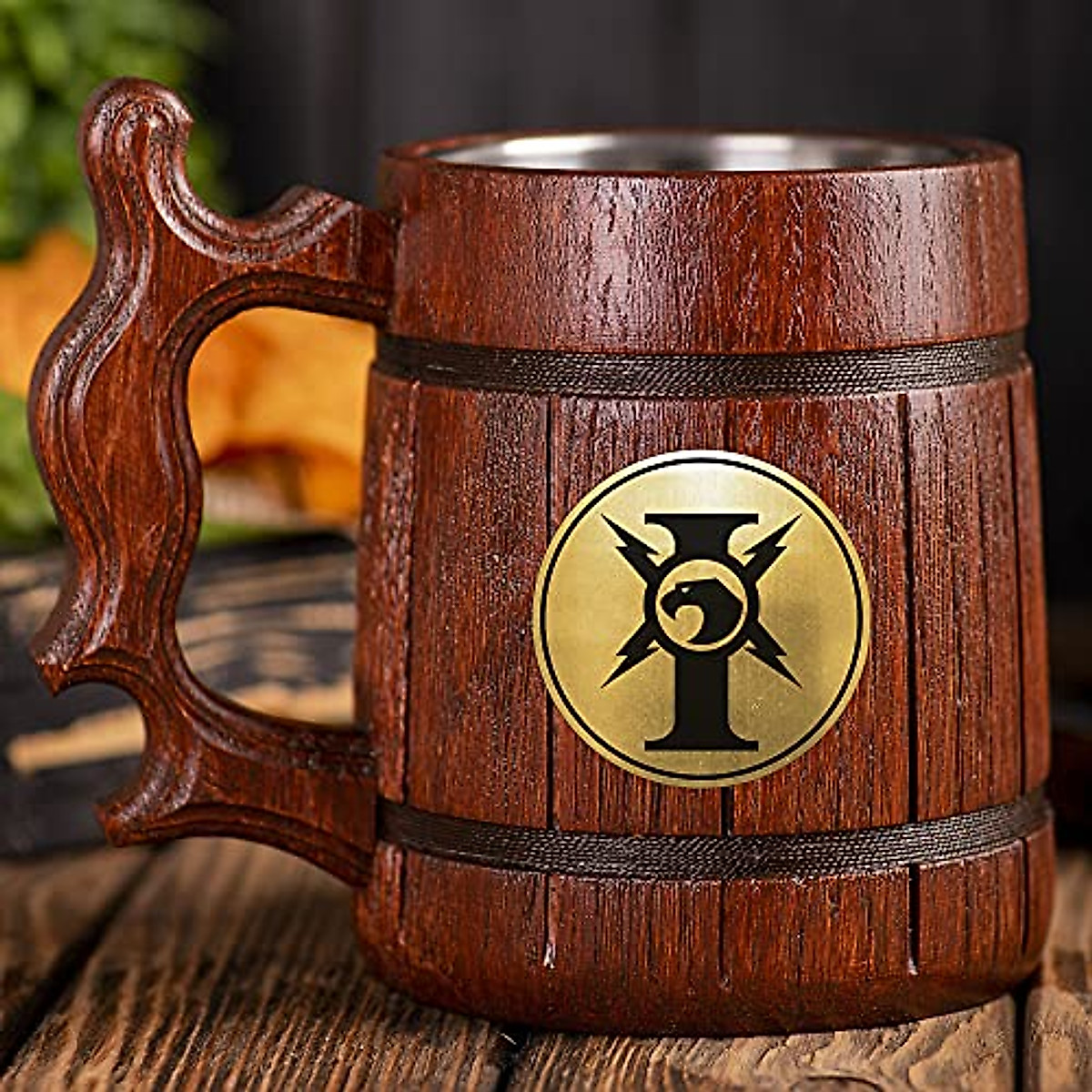 Adeptus Custodes Beer Stein, Personalized 40k Wooden Beer Mug, Custom Beer Stein, Gamer Gift, Gamer Tankard, Gift for Men, Gift for Him
