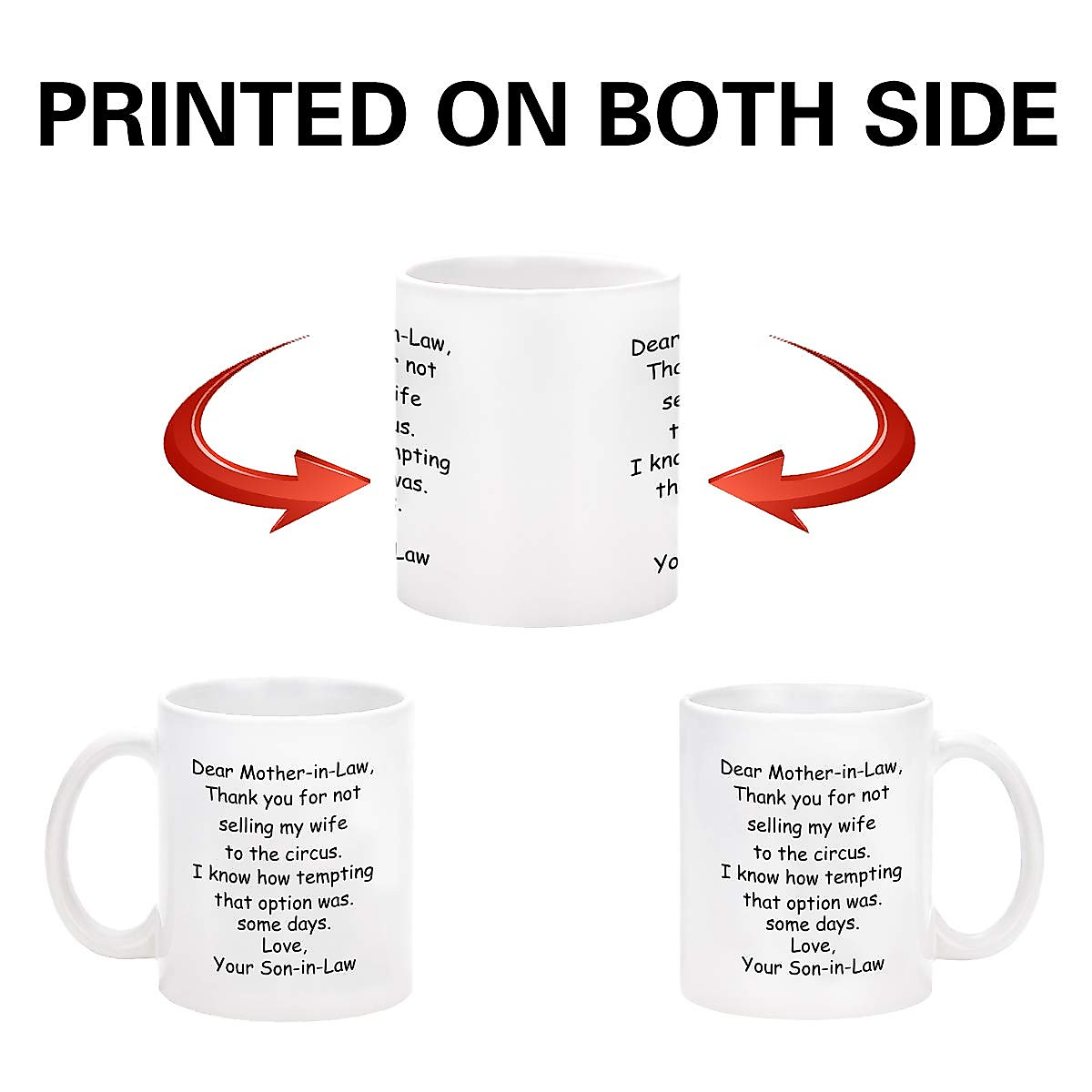 YHRJWN Mother In Law Gifts from Son In Law - Dear Mother In Law Mug - Mother Mothers Day Mom Gifts from Son - Birthday Gifts Coffee Mugs for Mom 11Oz Mom Coffee Mug