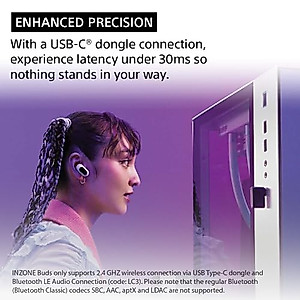 Sony INZONE Buds Wireless Gaming Earbuds, Perfect for PlayStation® 5, for PC/PS5/Switch/Mobile, 48Hr Battery with Case, Noise Canceling, 360 Spatial Sound, 2.4GHz USB-C Dongle, WF-G700N Black