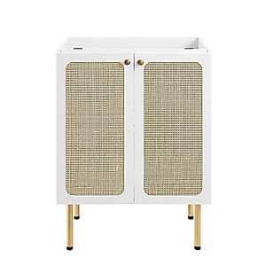 Modway Chaucer 24” Bathroom Vanity Cabinet in White (Sink Basin Not Included), 30 Inches