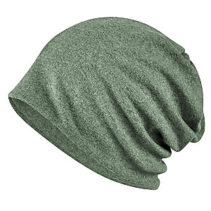 Jemis Women's Baggy Slouchy Beanie Chemo Cap for Cancer Patients (2 Pack ArmyGreen & Gray)