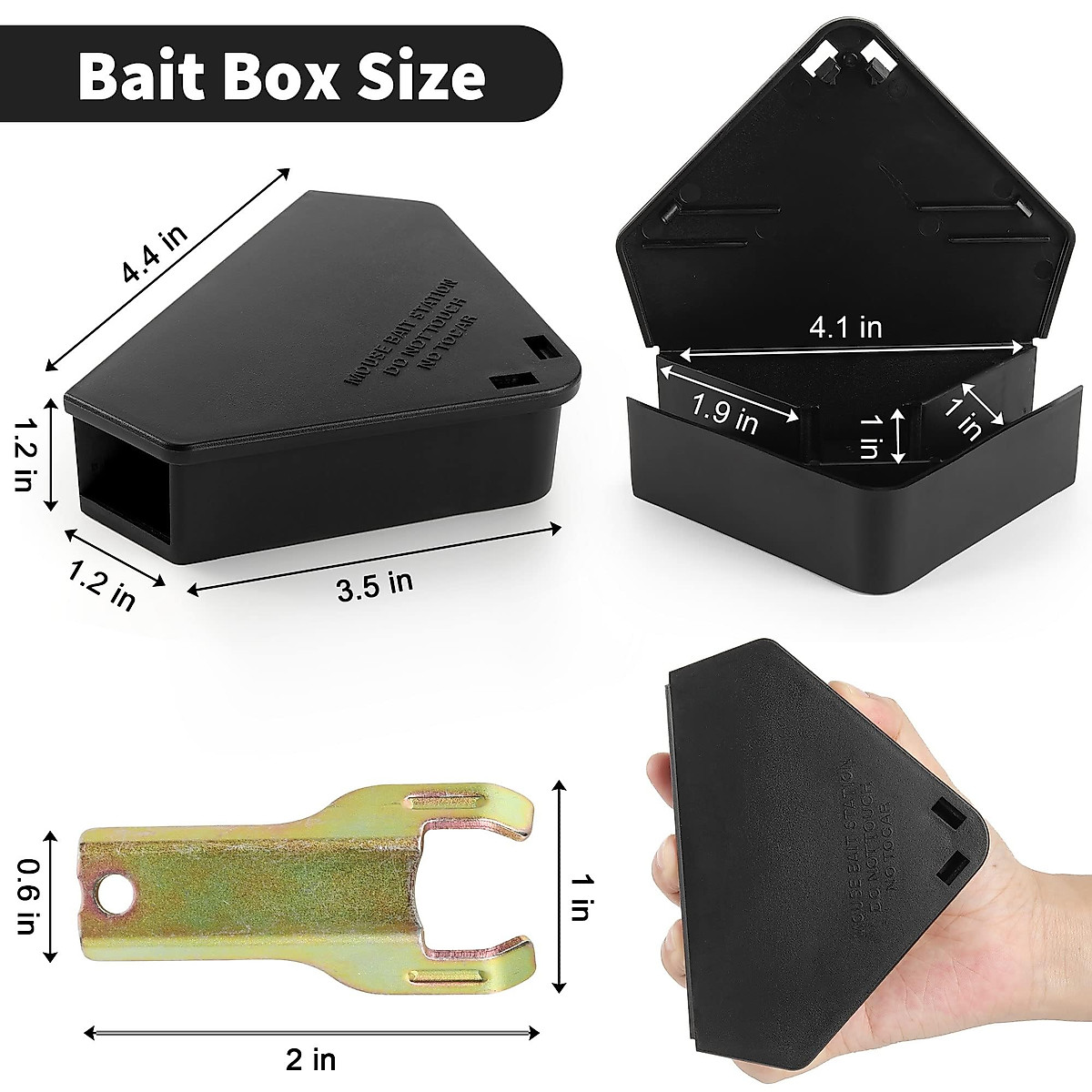8 Pack Mouse Bait Stations with 8 Keys, Outdoor Rodent Box Station for Mice Small Rats, Mouse Traps Opens Easily with Key, Kids and Pets Safe
