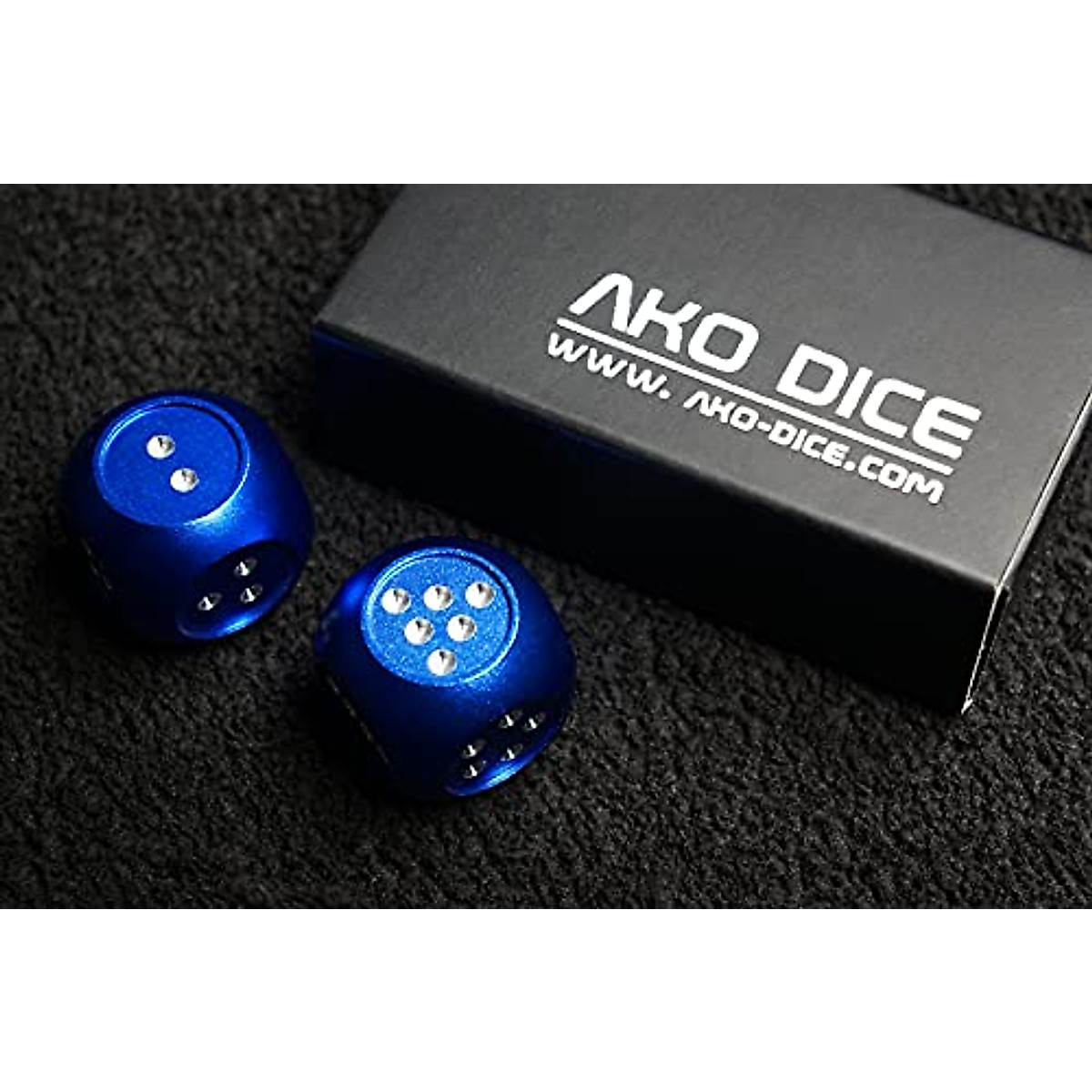 AKO DICE II - Aluminum D6 dice - Large Heavy Metal D6 Dice Set - Solid 16mm Dice with Extra Rounded Corner for a Better roll -Custom Metal dice Version 2 by AKO Dice (Blue)