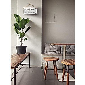 CARISPIBET Dear God house decorative sign faith religion belief gratitude home ornament living room gift 6" x 12"