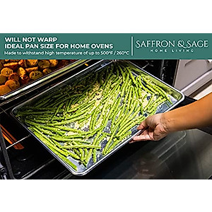 Commercial Quality Cookie Sheet and Rack - Aluminum Half Sheet Baking Pan and Stainless Steel Cooling Rack Set - This 13x18 Baking & Roasting Tray is Rust & Warp Resistant, Heavy Duty, of Thick Gauge