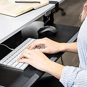 TechOrbits Keyboard Tray Under Desk – 27" Clamp On Keyboard Drawer Computer Stand – Ergonomic Mouse & Keyboard Sliding Tray Computer Desk Extender