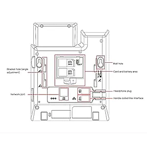 VOIP Phone 100‑240V Voicemail SIP Phone 4G WiFi 2.4 Inch Color Screen Business for Office (US Plug)