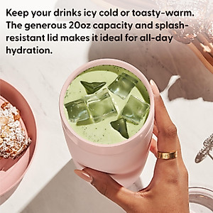 W&P Porter Insulated Tumbler 20 oz | No Metallic Aftertaste Ceramic Coated for Water, Coffee, & Tea | Wide Mouth Vacuum Insulated | Dishwasher Safe, Terrazzo Blush