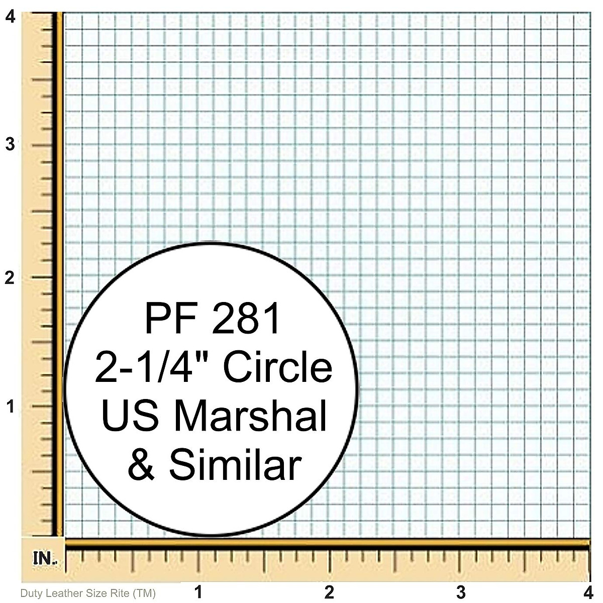 Round US Marshal Belt Clip Badge Holder Chain (2-1/4 inch recessed Cutout, Cutout PF281) Black Leather