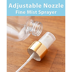 JUVITUS 4 oz / 120 ml Clear Plastic PET Boston Round Bottle (BPA Free) with Gold Fine Mist Spray (12 pack)