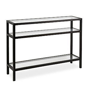 Henn&Hart 42" Wide Rectangular Console Table in Blackened Bronze, Entryway Table, Accent Table for Living Room, Hallway