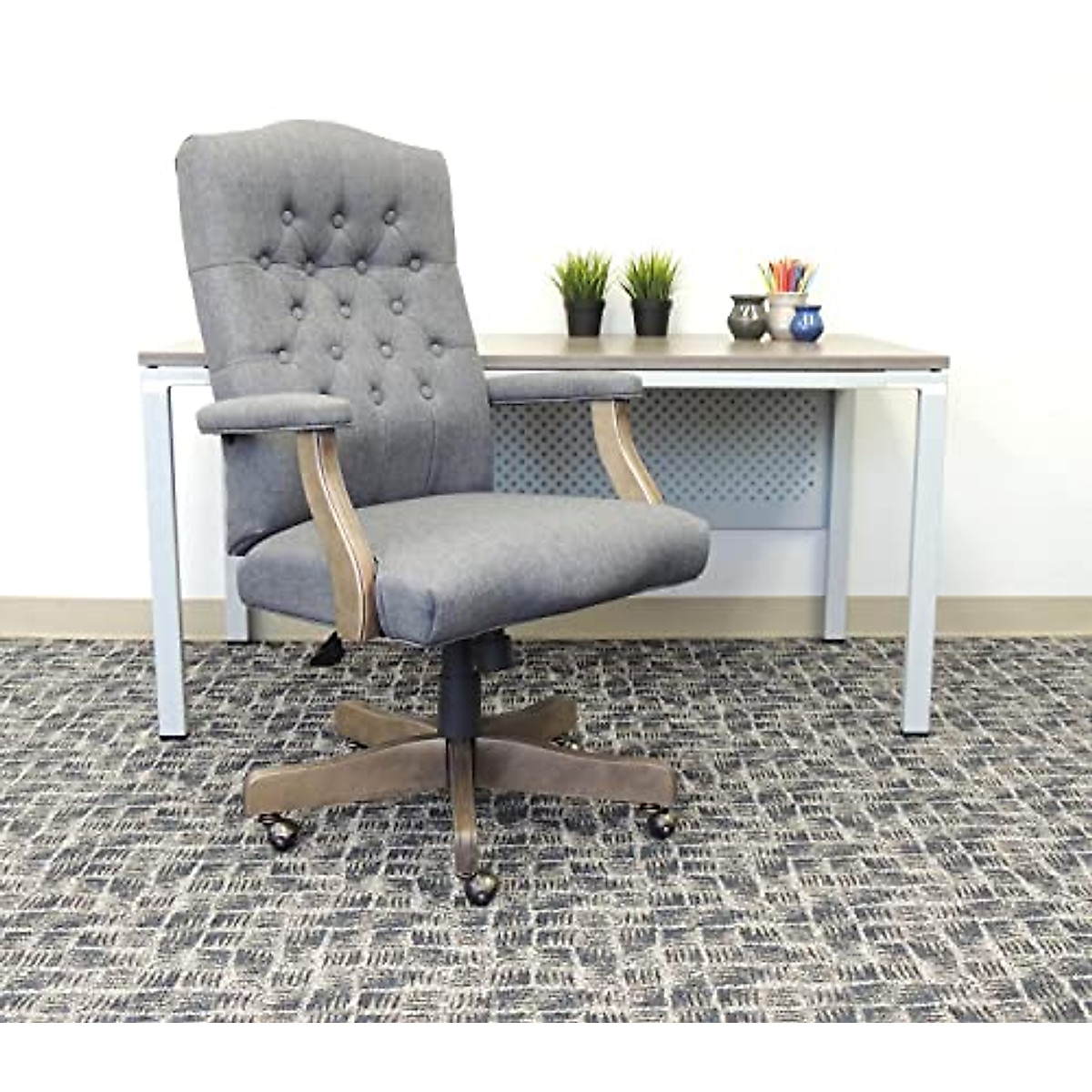 Boss Office Products Executive Commercial Swivel Chair, Slate Grey